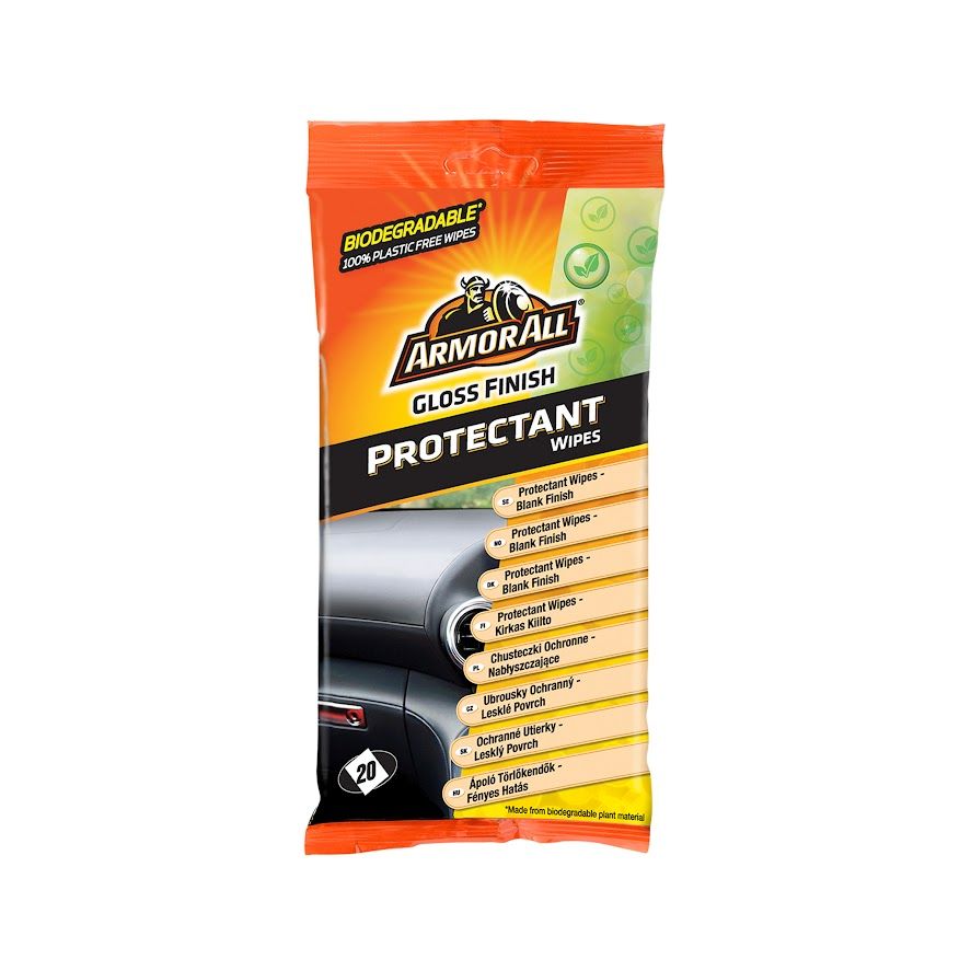 Våtservetter Plast Armor All Protectant Gloss Wipes (Flatpack)