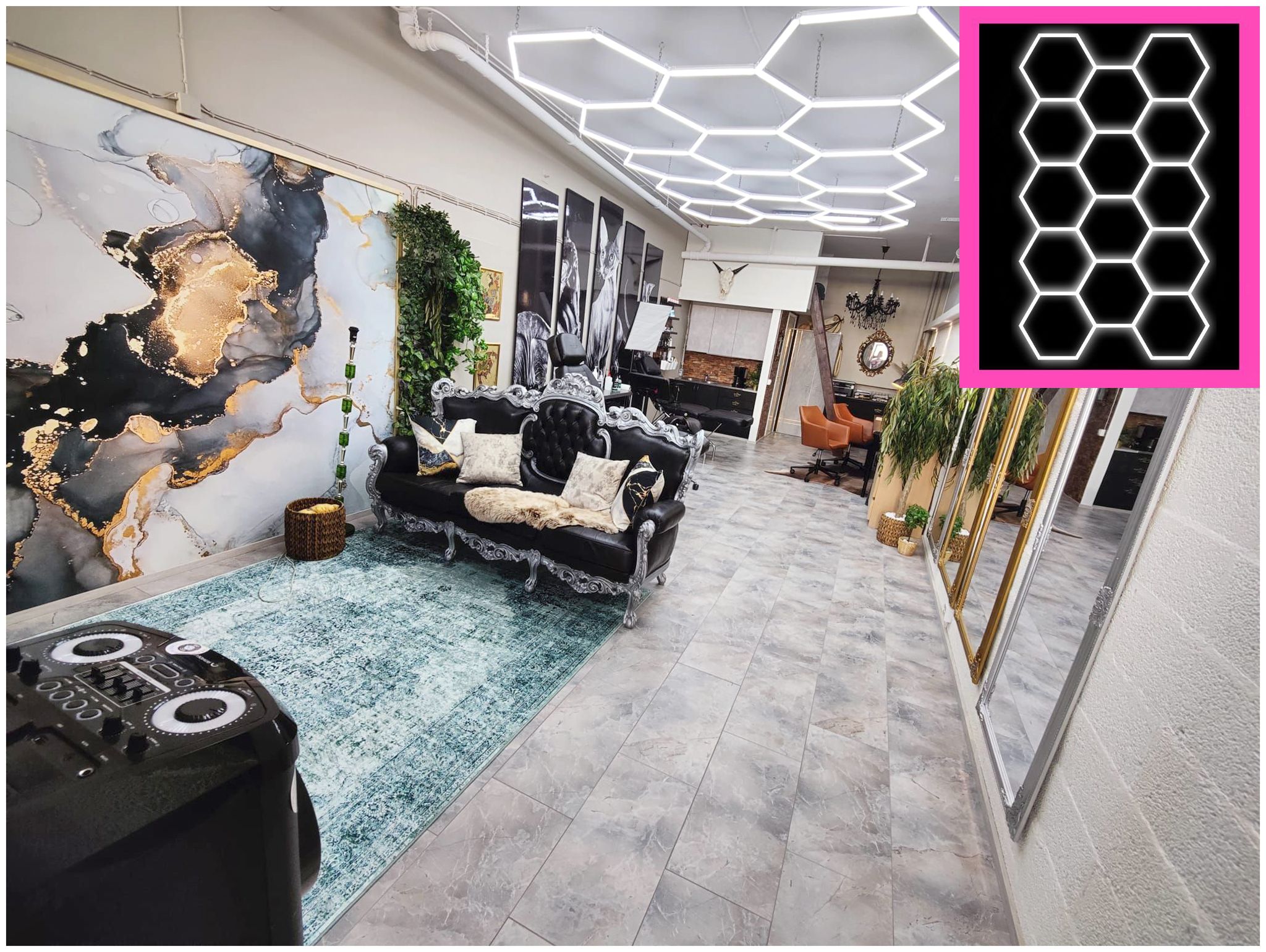 Hexagon light Dr Dirt Garage Sky Gen2, 14 Grid System, 240 x 410 cm