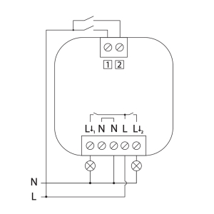 Kaksoisrele Plejd REL-02, 2s 16A/230VAC