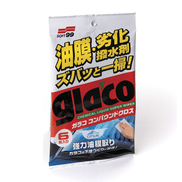 Glasrengöring Våtservetter Soft99 Glaco Glass Compound Wipes, 6 st